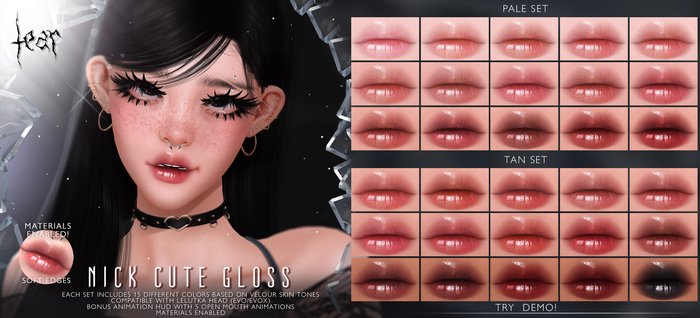 Second Life Marketplace - .TEAR. Nick Cute Gloss - Lel Evo/EvoX - TAN