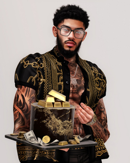 Second Life Marketplace - SKVOST - Midas Touch - Gold Bars Cake