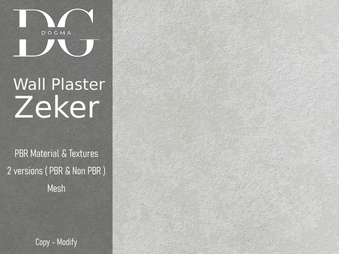 Second Life Marketplace - [Dogma] Wall Plaster Zeker PBR /Non PBR Fatpack