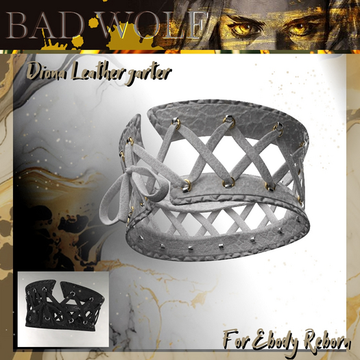 Second Life Marketplace - {BW} Maze Diona Leather garter Ebody Reborn