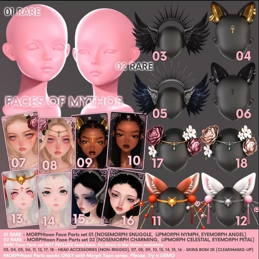 Second Life Marketplace - 14 GENUS - FACES OF MYTHOS - Inari - Skin ...