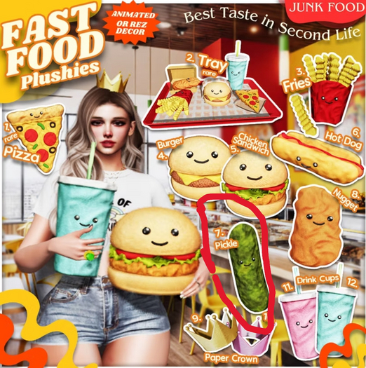 Second Life Marketplace - Junk Food - Pickle Plushie 7