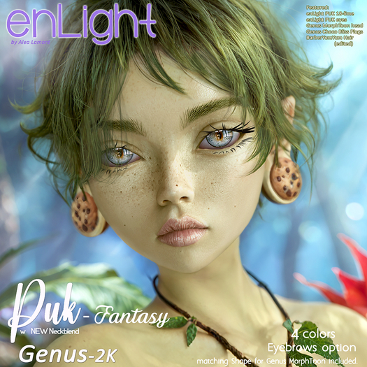 Second Life Marketplace - enLight PUK 18-lime Genus-2K *Head skins*