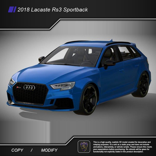 Second Life Marketplace - 2018 Lacaste Rs3 Sportback