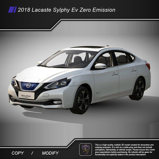 Second Life Marketplace - 2018 Lacaste Sylphy Ev Zero Emission