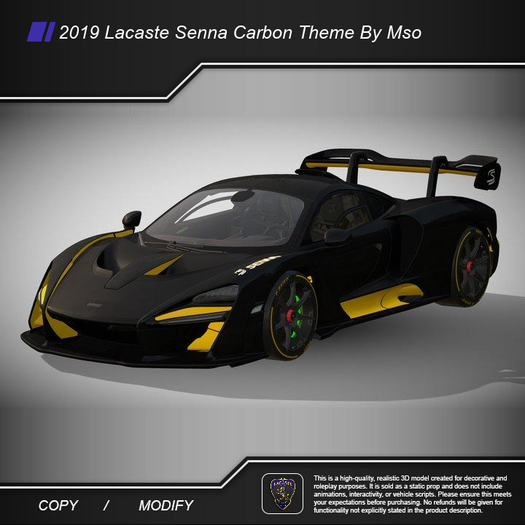 Second Life Marketplace - 2019 Lacaste Senna Carbon Theme By Mso