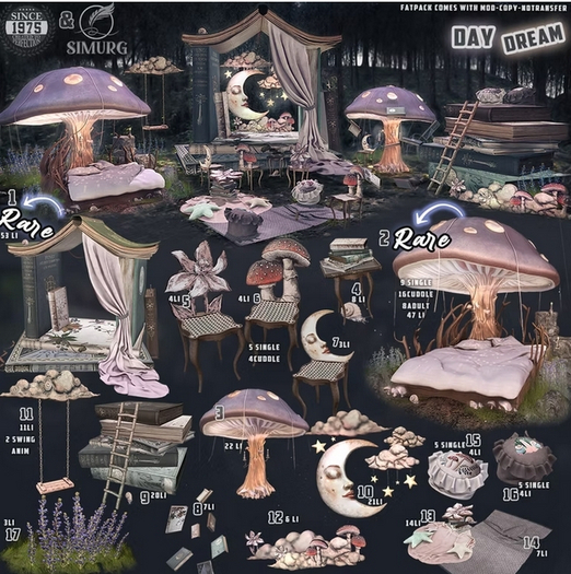 Second Life Marketplace - 08.[Since1975] & Simurg Collab - Daydream - Floating Books