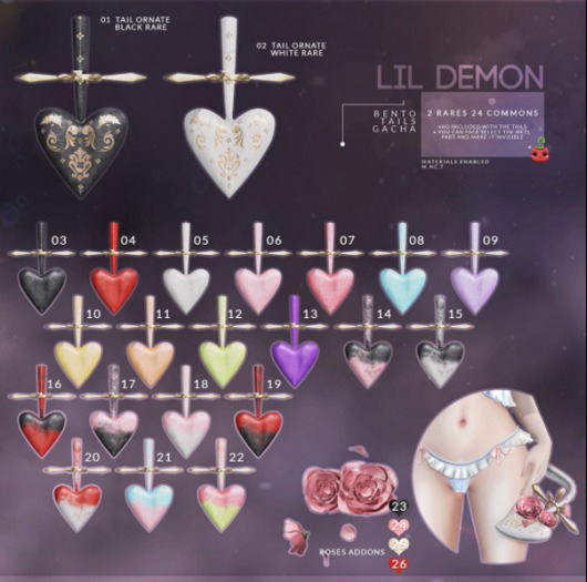 Second Life Marketplace - 07[Cubic Cherry] {Lil Demon} bento tail HOTPINK (BOX)