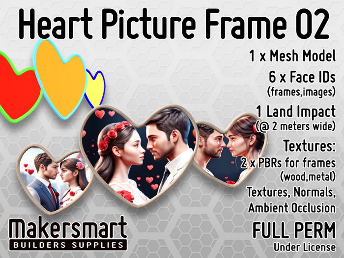 Second Life Marketplace - Makersmart: Heart Picture Frame 02