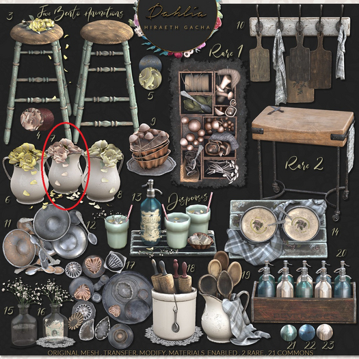 Second Life Marketplace - Dahlia - Hiraeth - Flowers in Pitcher - Blush ...