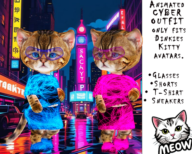 Second Life Marketplace - *MEOW* Dinkie CYBER Suit BLUE & PINK (fully ...