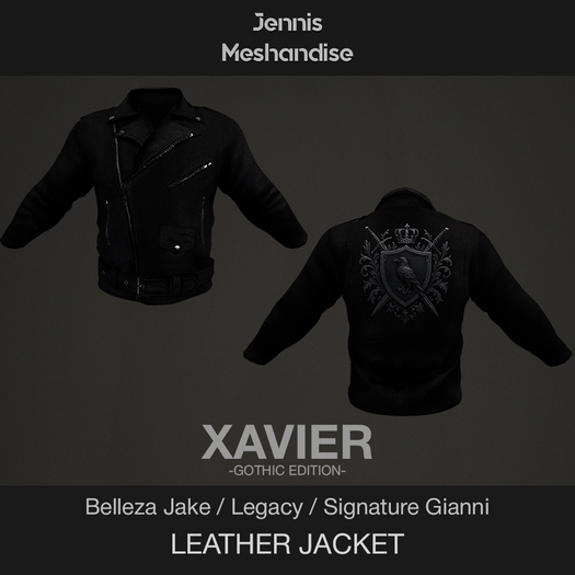 Second Life Marketplace - Xavier Leather Jacket – Gothic Edition ...