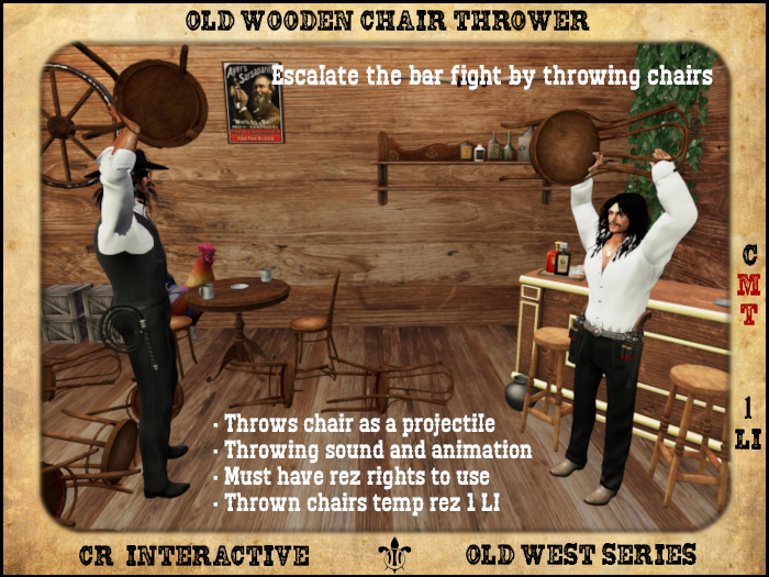 Second Life Marketplace - Old Wooden Chair Thrower