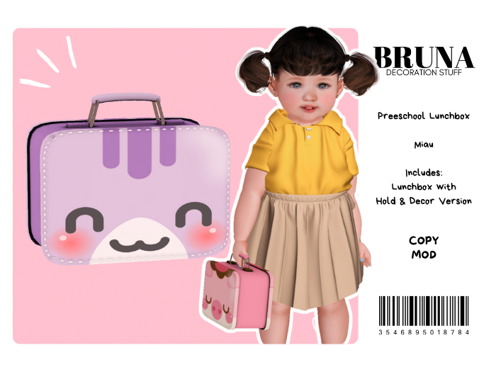 Second Life Marketplace - BRUNA - Preschool lunchbox - Miau Pack