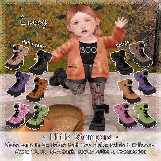 Second Life Marketplace - ;Lovey- Little Stompers - Halloween Pink