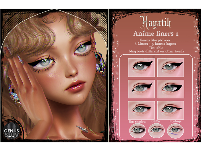 Second Life Marketplace - HAYATIH: Anime Liners 1 / Genus MorphToon ...