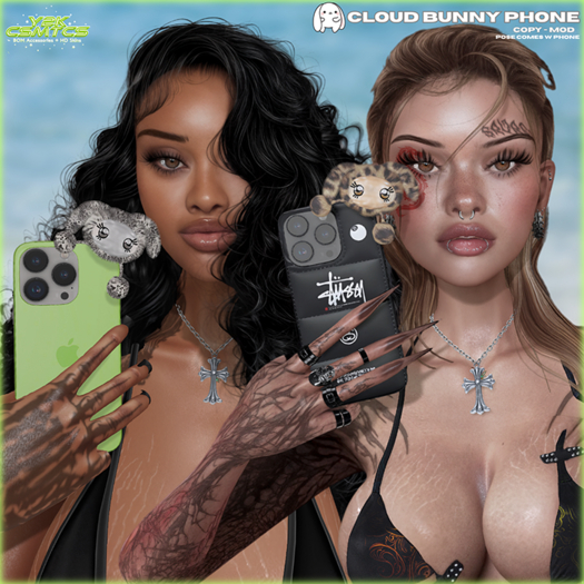 Second Life Marketplace - Y2K > Cloud Bunny Phone [graphic pack]