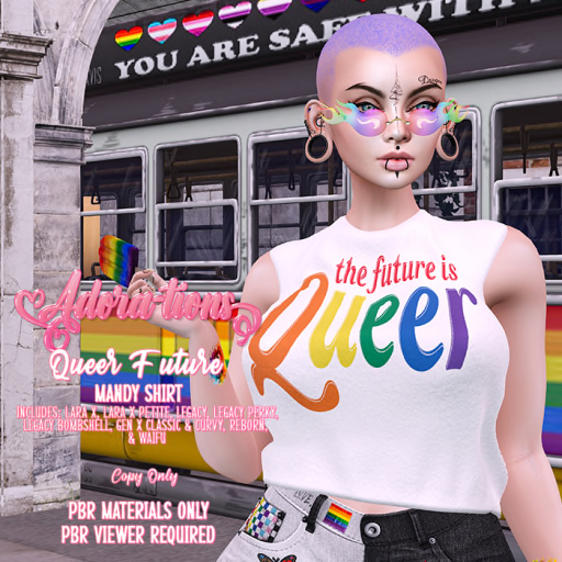 Second Life Marketplace - Adora-tions - Queer Future Mandy Shirt
