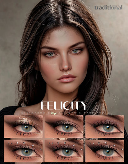 Second Life Marketplace - TF - Felicity Eyeshadow - [Lelutka Evox ] - BOM