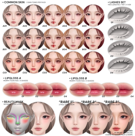 Second Life Marketplace - "aeoo" love sick gacha - skin - C02