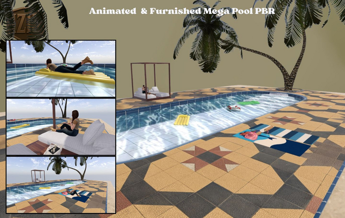 Second Life Marketplace - Animated & Furnished Mega Pool PBR