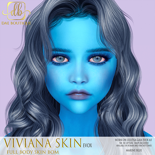 Second Life Marketplace - VIVIANA SKIN EVOX Full Body BOM MARINE BLUE