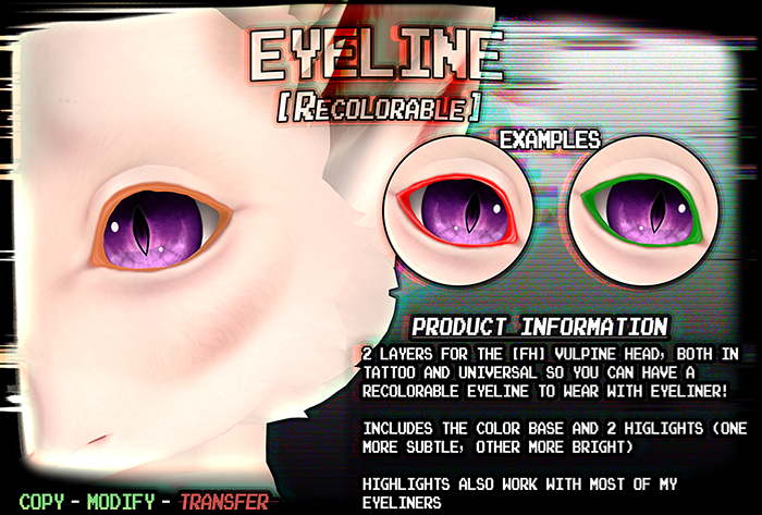 Second Life Marketplace - ERROR: OWL [Vulpine Recolorable Eye/Water Line]