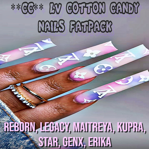 Second Life Marketplace - **CC** LV COTTON CANDY NAILS FATPACK (MUNECA ...