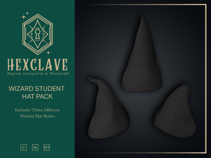 Second Life Marketplace - [HEXCLAVE] Wizard Student Hat Pack
