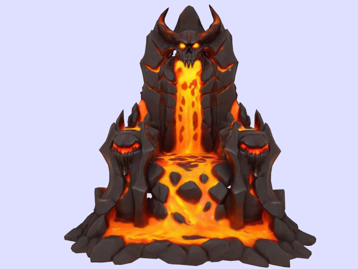 Second Life Marketplace - Inferno Lava Skull Throne FULL PERM