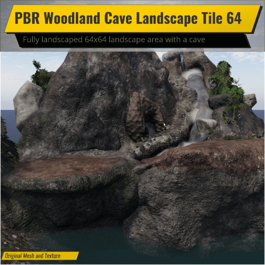 Second Life Marketplace - PBR Woodland Cave Landscape Tile 64