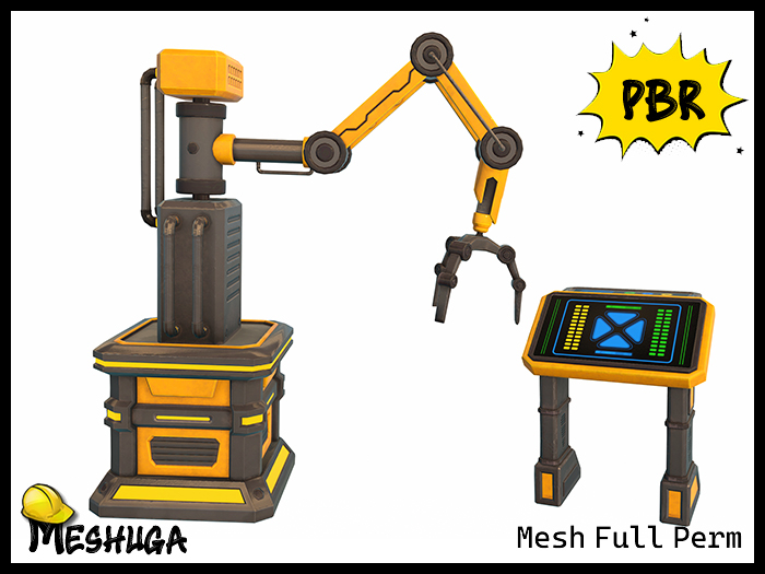 Second Life Marketplace - Meshuga PBR Sci-Fi Robot Arm & Console FULL ...