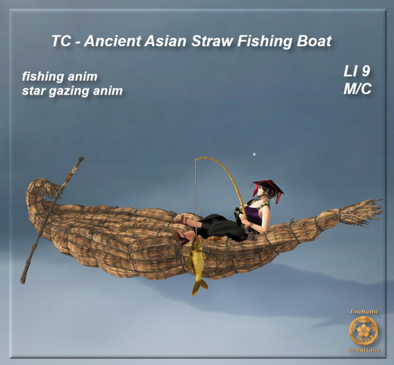 Second Life Marketplace - TC - Ancient Asian Straw Fishing Boat
