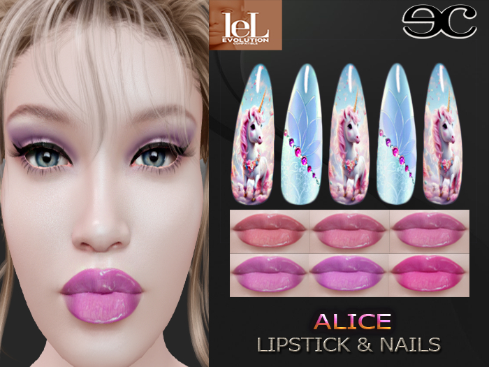 Second Life Marketplace - *EC* Alice Lipstick+Almond Nails LeL EvoX