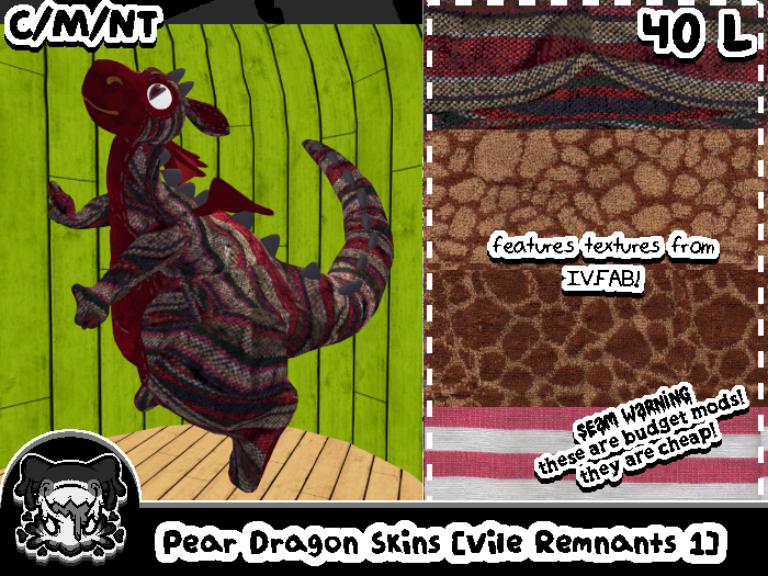 Second Life Marketplace - [SKIN_SYN vs IV.FAB] Pear Dragon Skins [Vile ...