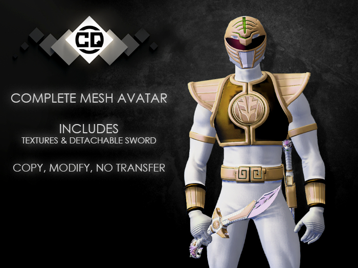 Second Life Marketplace - .:CQ:. White Tiger Ranger FN Bento Avatar