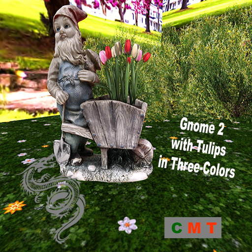 Second Life Marketplace - Gnome 2 with Tulips in Three-Colors