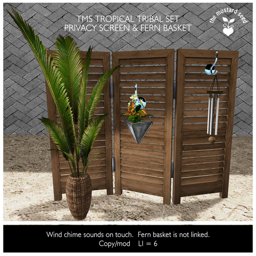Second Life Marketplace - tms tropical tribal set: privacy screen ...