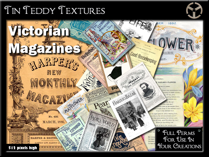 Second Life Marketplace - *Tin Teddy* Victorian Magazine Textures - 15 ...