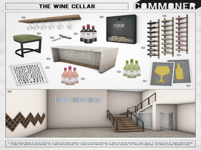 Second Life Marketplace - [Commoner] The Wine Cellar / Table Wine (Rose)