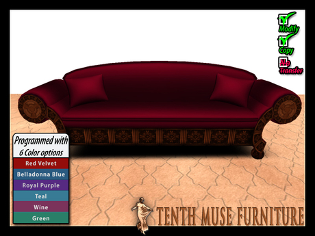 Second Life Marketplace - Bella Couch with MLP Animation, 6 Colors