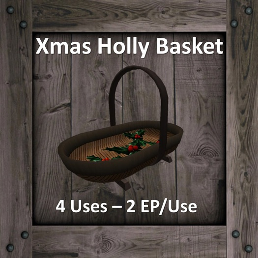 Second Life Marketplace - DFS Xmas Holly Basket - ACTUAL ITEM
