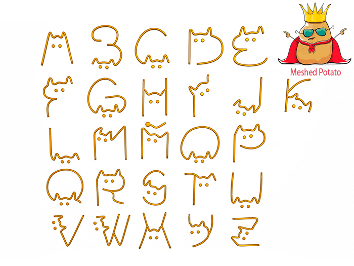 Second Life Marketplace - Meshed Potato Cat PBR Alphabet Full Perm