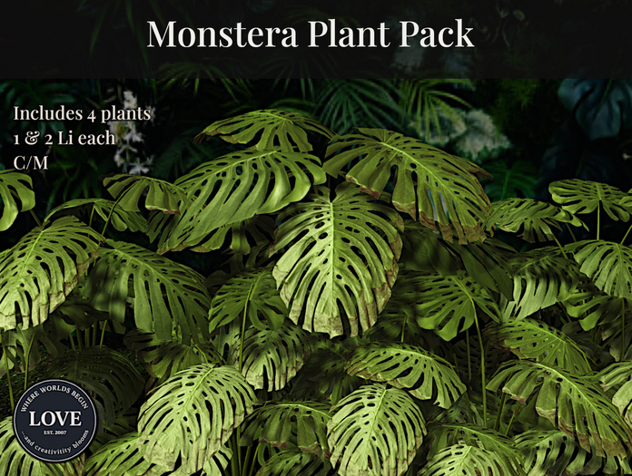 Second Life Marketplace - LOVE SUPERSTORE - TROPICAL MONSTERA PLANT PACK