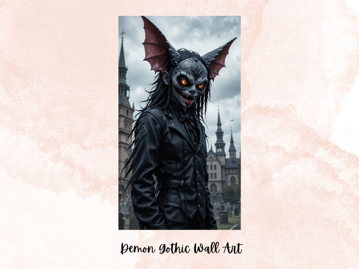 Second Life Marketplace - Demon Gothic Wall Art, Dark Fantasy Creature ...