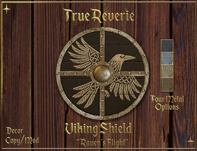 Second Life Marketplace - [True] Viking Shield - Raven's Flight