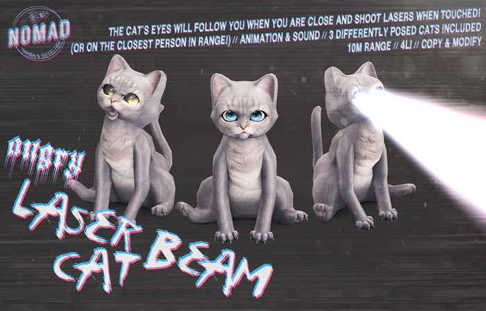 Second Life Marketplace - NOMAD // ANGRY LASER BEAM CAT