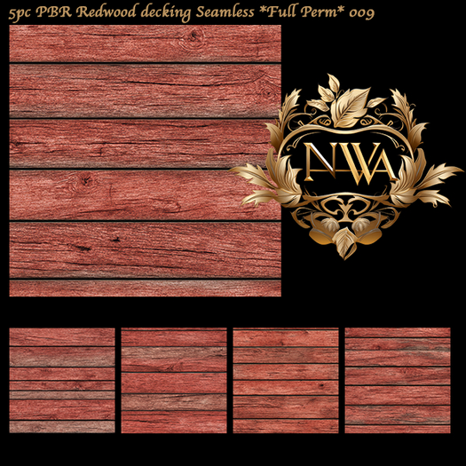 Second Life Marketplace - 5pc PBR Redwood decking Seamless *Full Perm* 009
