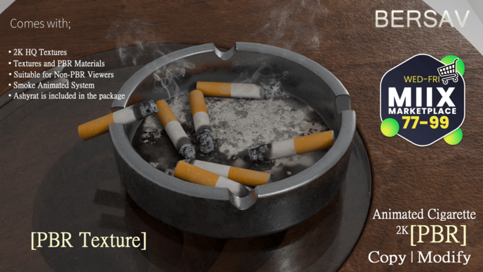 Second Life Marketplace - Bersav - Animated Cigarette [MIIX] (Add)