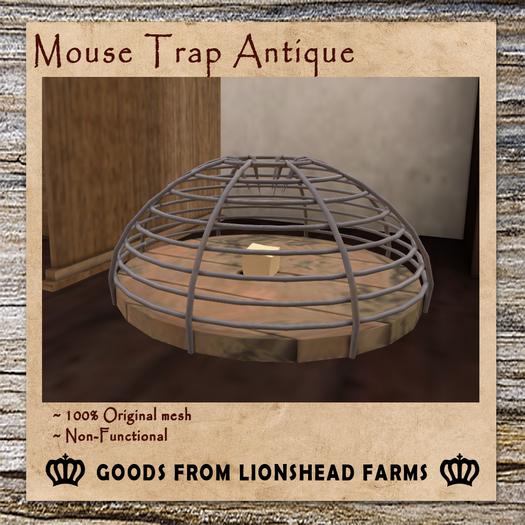Second Life Marketplace - Lionshead Farms Mouse Trap Antique (boxed)